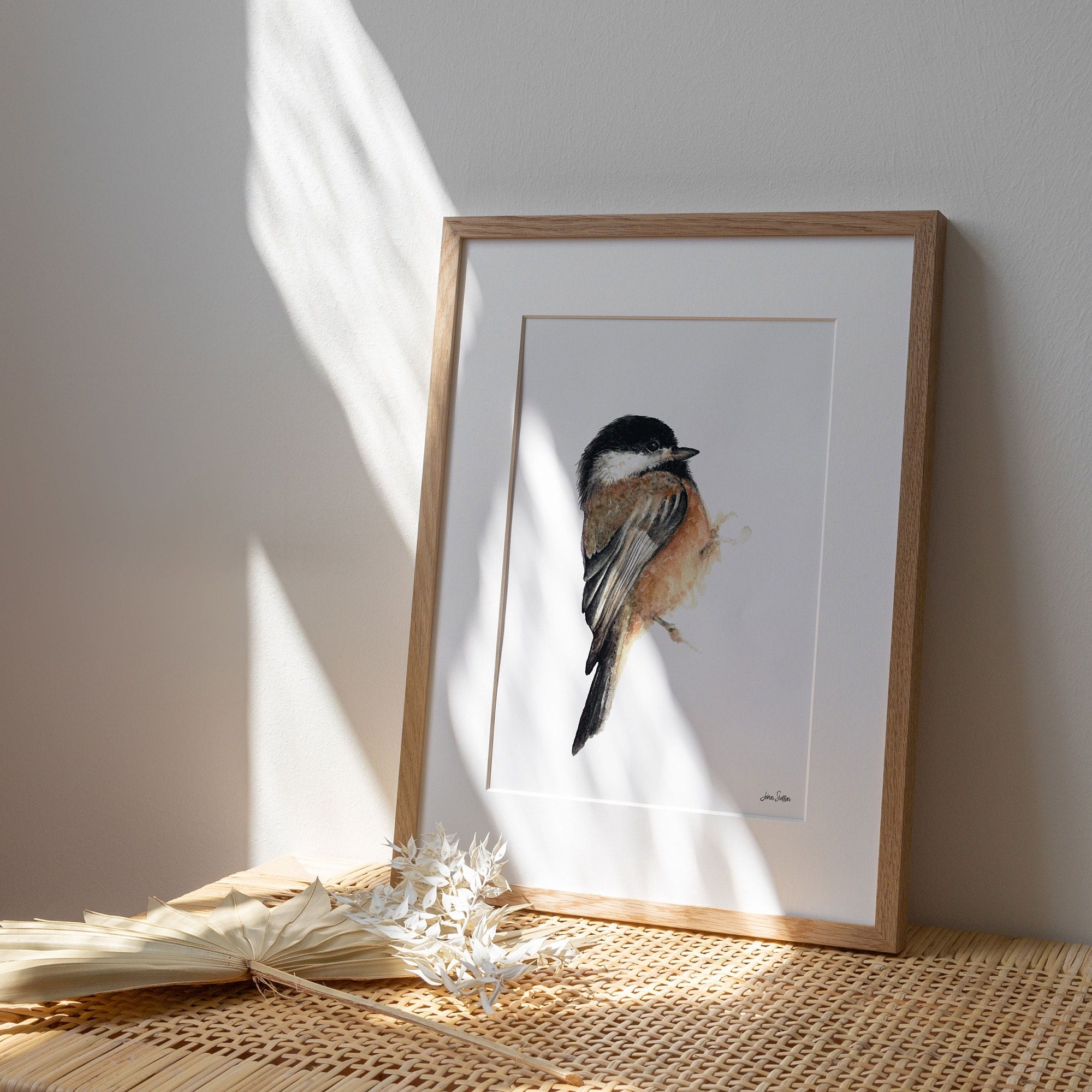 Chickadee Print Watercolor Chickadee Painted Chickadee Bird - Etsy