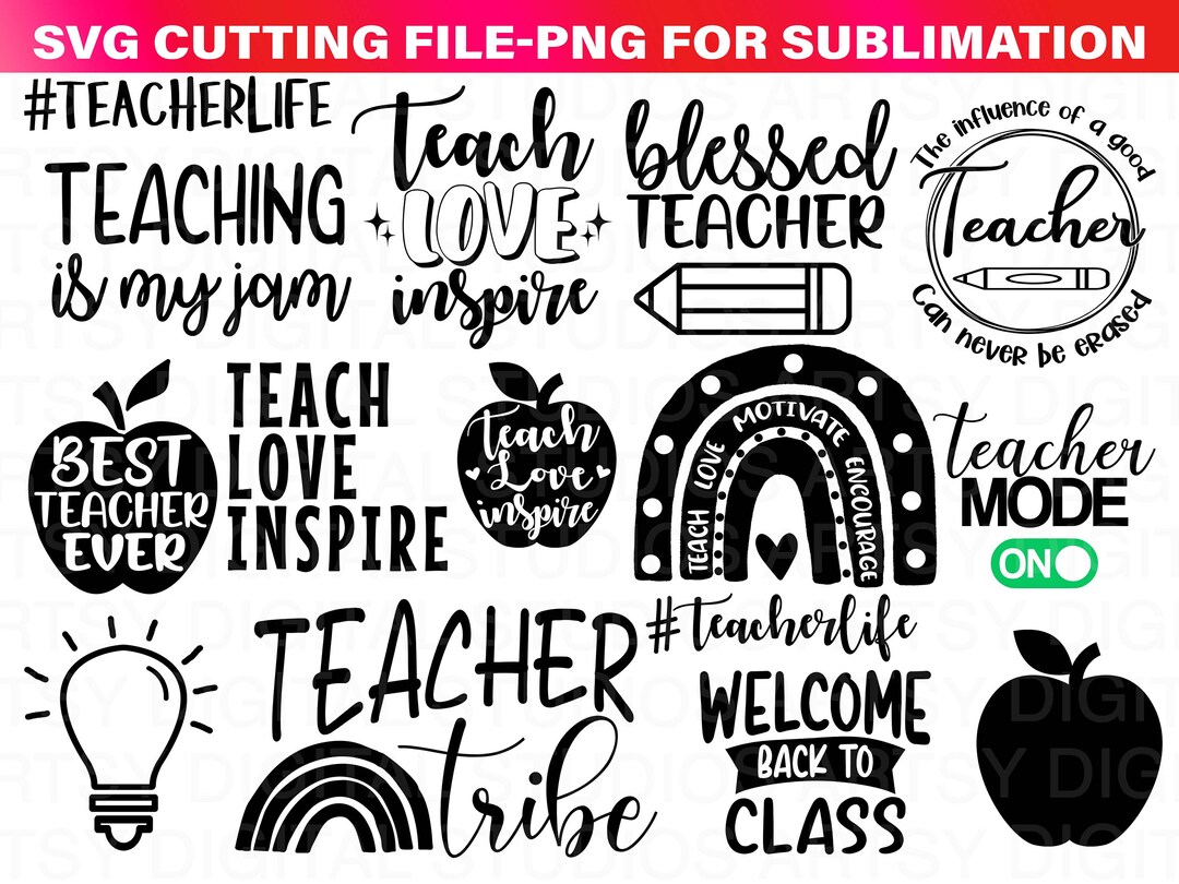 Teacher SVG Bundle: Hand Lettered Designs (digital Download) - Etsy