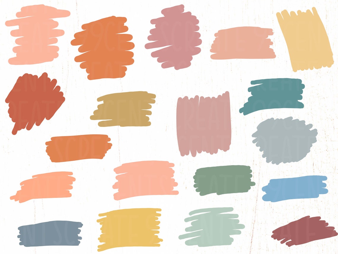 Paint Brush Stroke Svg Bundle Hand Drawn Keychain Svg Brush - Etsy