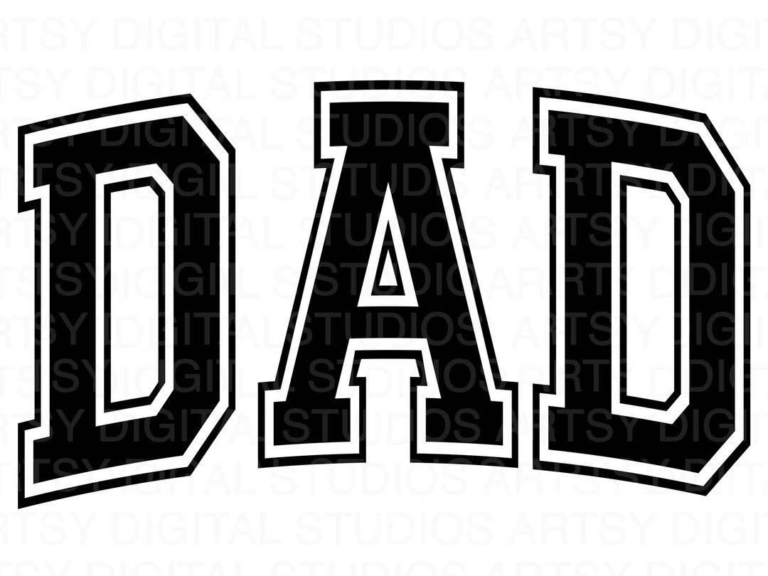 Dad Varsity Font SVG Fathers Day Svg Happy Fathers Day Best - Etsy