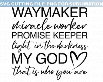 Waymaker SVG, Miracle Worker, Instant Download, Vinyl Cut SVG, Cut File ...