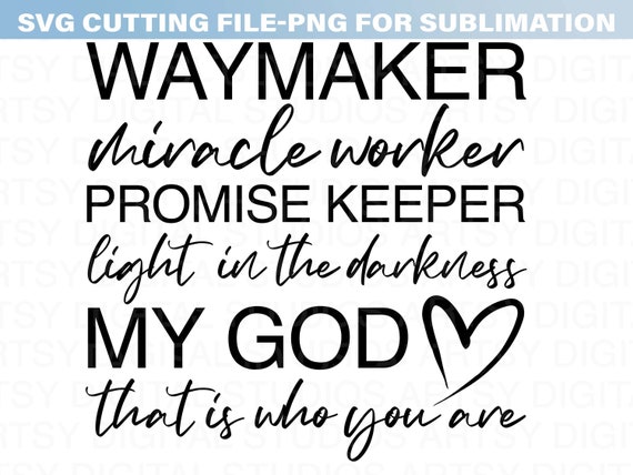 Waymaker SVG Miracle Worker SVG Cut File Cricut Download | Etsy Canada