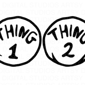 Thing 1 & Thing 2 Layered SVG, Use for Iron on Costume With Printer ...