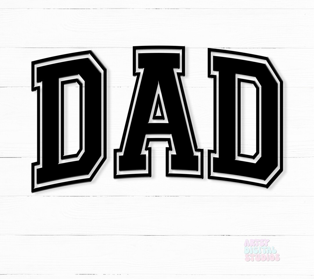 Dad Varsity Font SVG: Father's Day Cricut Cut File (digital Download ...