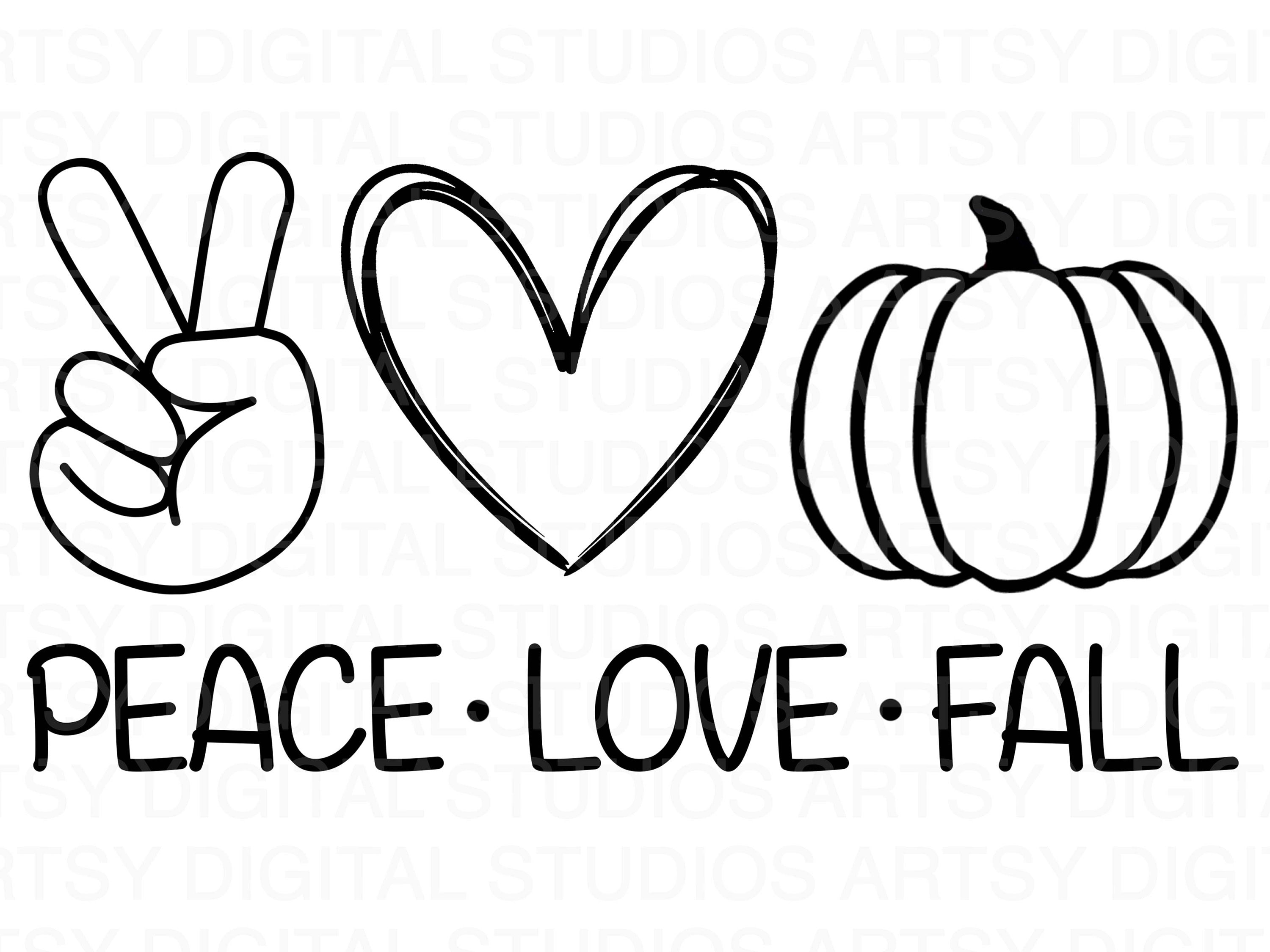 Fall Svg Pumpkin Svg Peace Love Fall Svg Fall Pumpkin Svg - Etsy