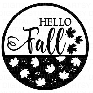 Fall Svg, Fall Sign Svg, Fall Round Sign Svg, Hello Fall Svg, Autumn ...