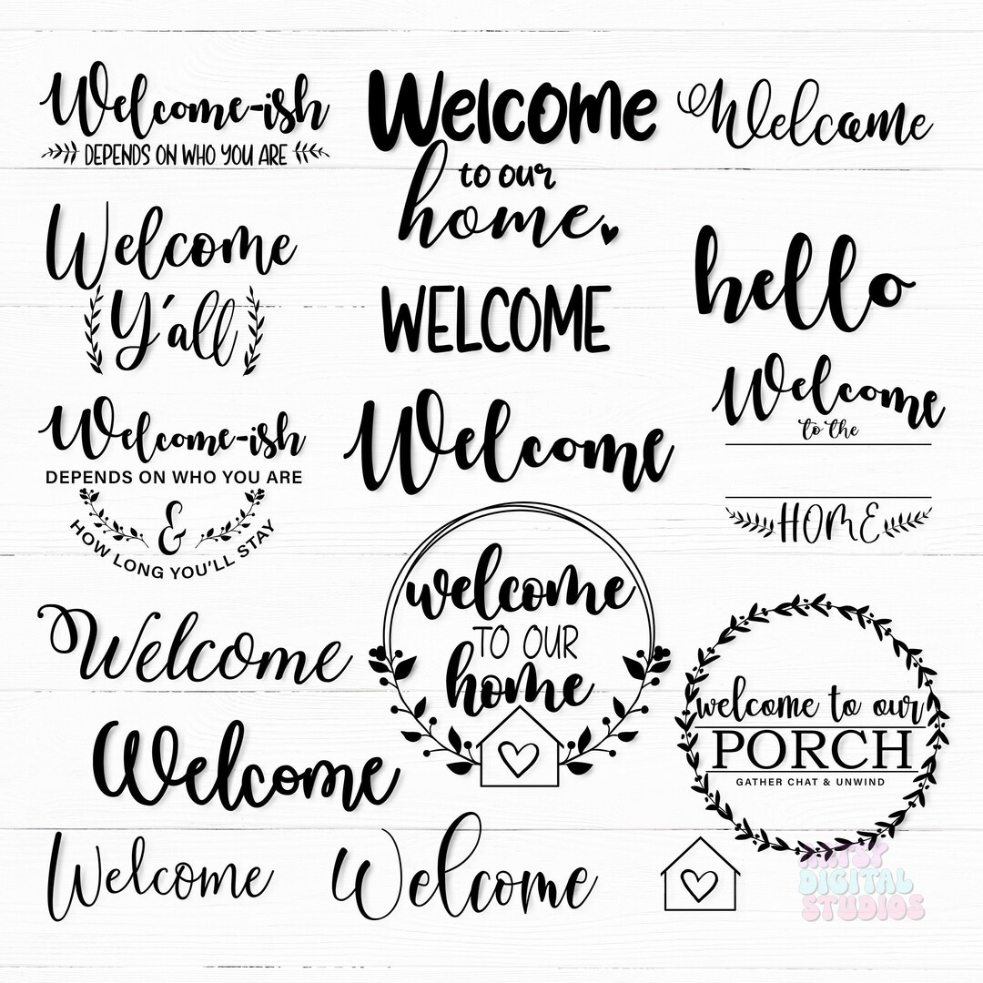 Welcome Svg Bundle Hand Lettered | Welcome Sign Svg | Welcome to Our ...