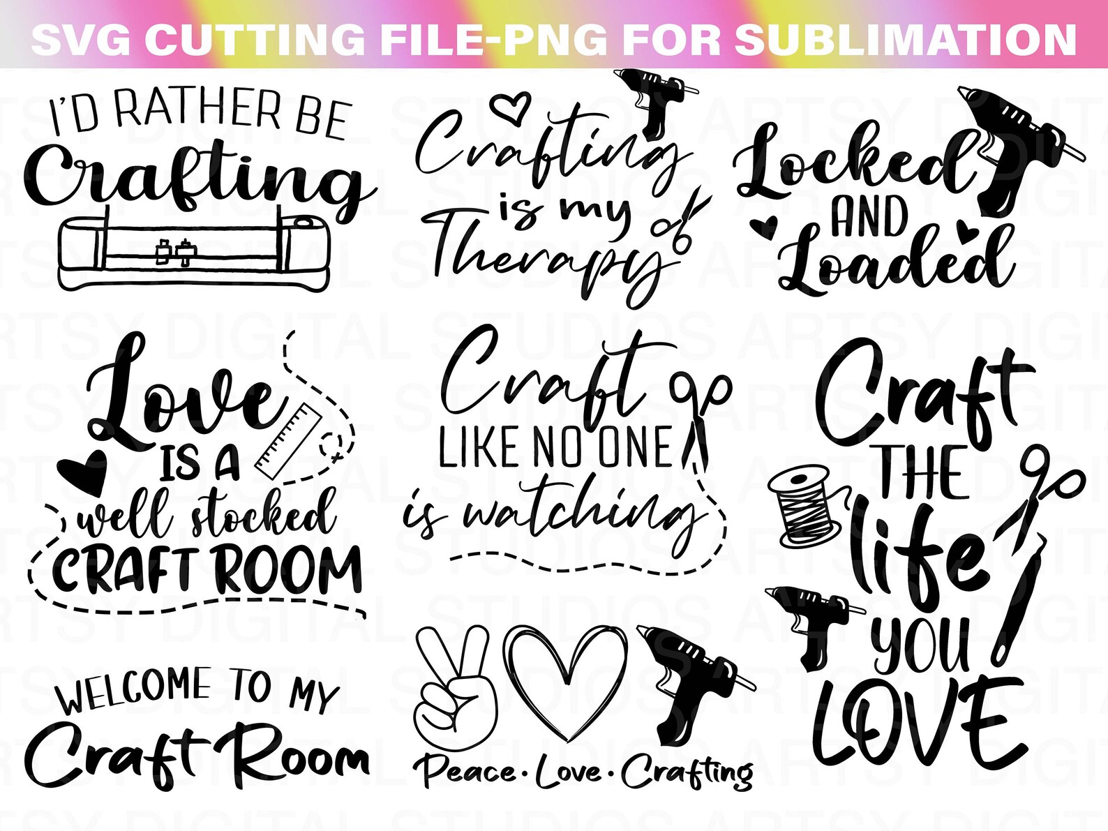 Crafting Svg Bundle Craft Svg Craft Room Svg Funny Crafting - Etsy