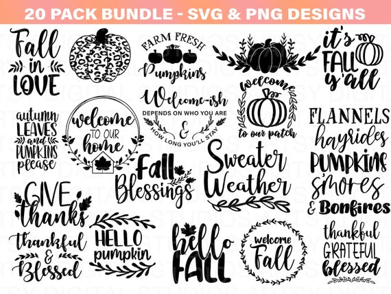 Fall Svg Fall Svg Bundle Hand Lettered Autumn Svg - Etsy