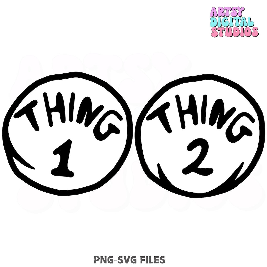 Thing 1 & Thing 2 SVG: Layered Iron-on Costume Digital Design (digital ...