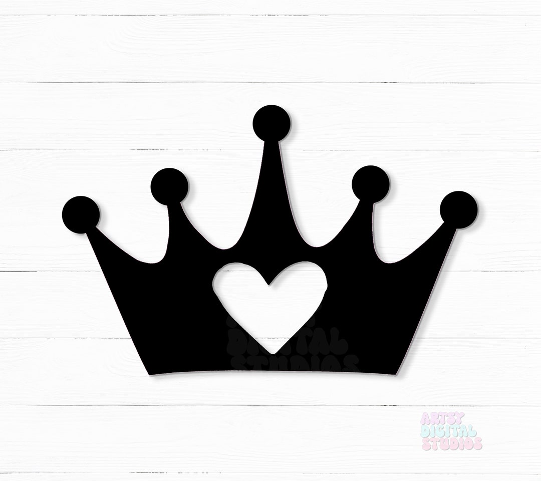 Heart Crown SVG: Princess Queen Cut File (digital Download) - Etsy