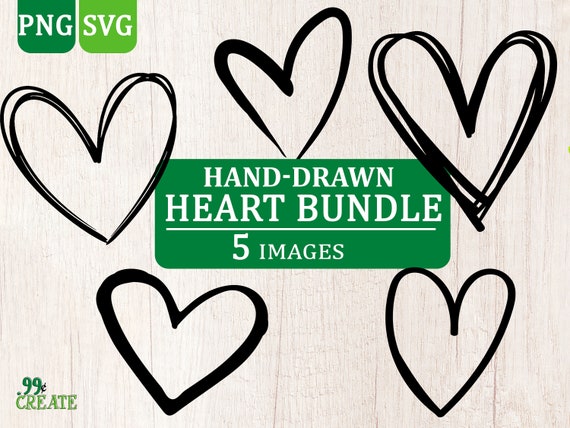 Heart Bundle svg Sketch Heart svg PNG Cricut Cricut svg | Etsy