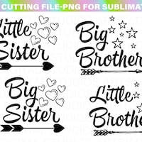Big Little Brother Sister SVG PNG Bundle (digital Download) - Etsy