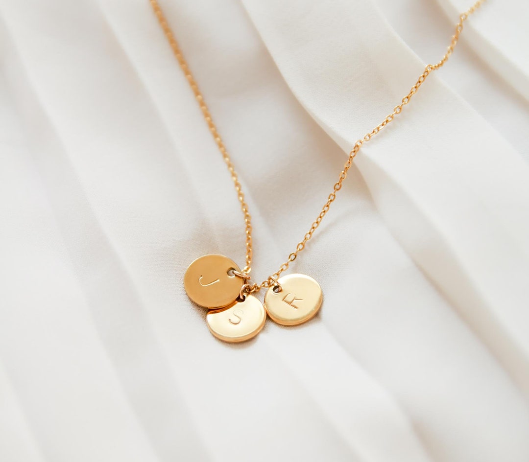 Three Initials Necklace | Gold Two Initial Letter | Double Triple ...