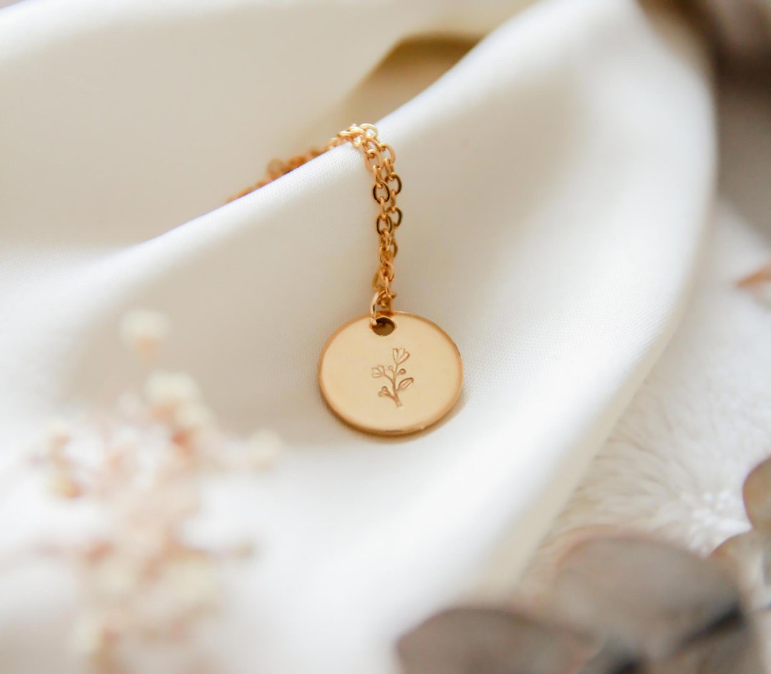 Tiny Flower Necklace | Dainty Floral Necklace | Hand Stamped Tulip ...