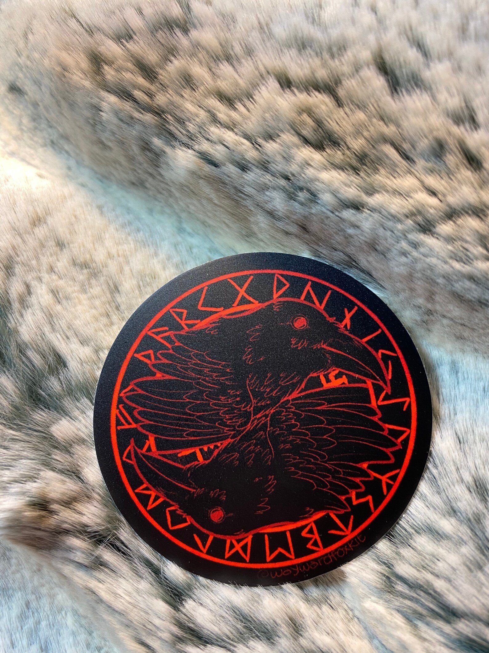 Huginn & Muninn Runic Circle Odins Ravens - Etsy