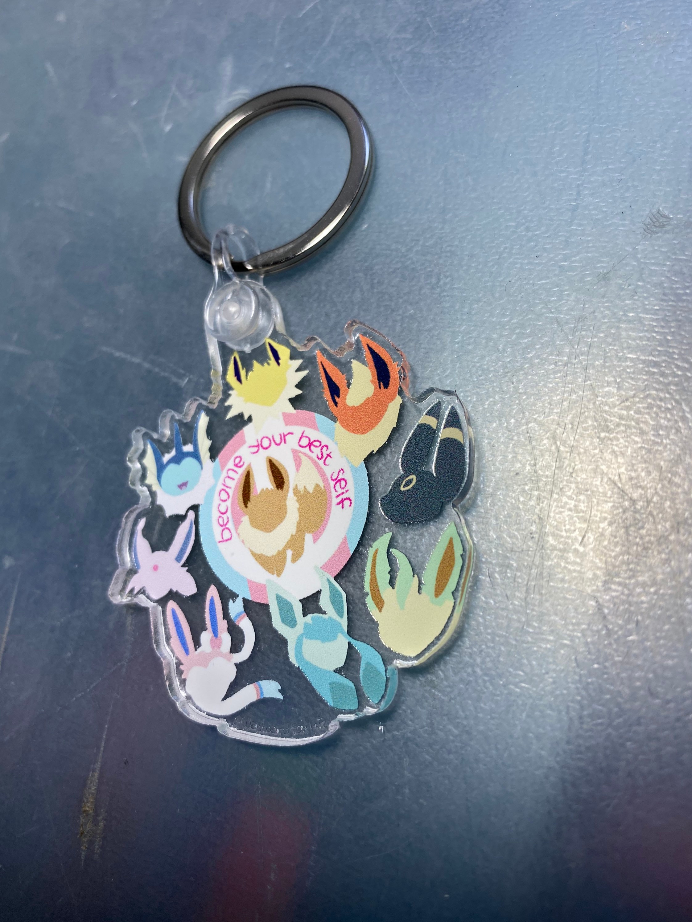 KEYCHAIN 2 Eevee Pokémon Eeveelution Trans Pride Become Your | Etsy