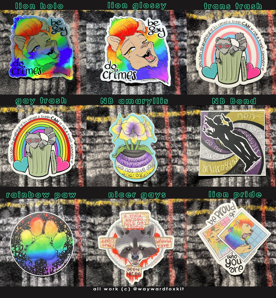 Pride Themed Vinyl Stickers Be Gay Do Crimes Trans Trash Gay Trash ...