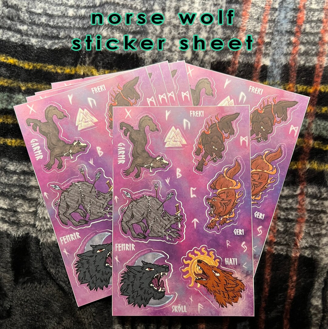 LIMITED RUN Norse Wolves Sticker Sheet *7 Stickers*! Norse Mythology ...