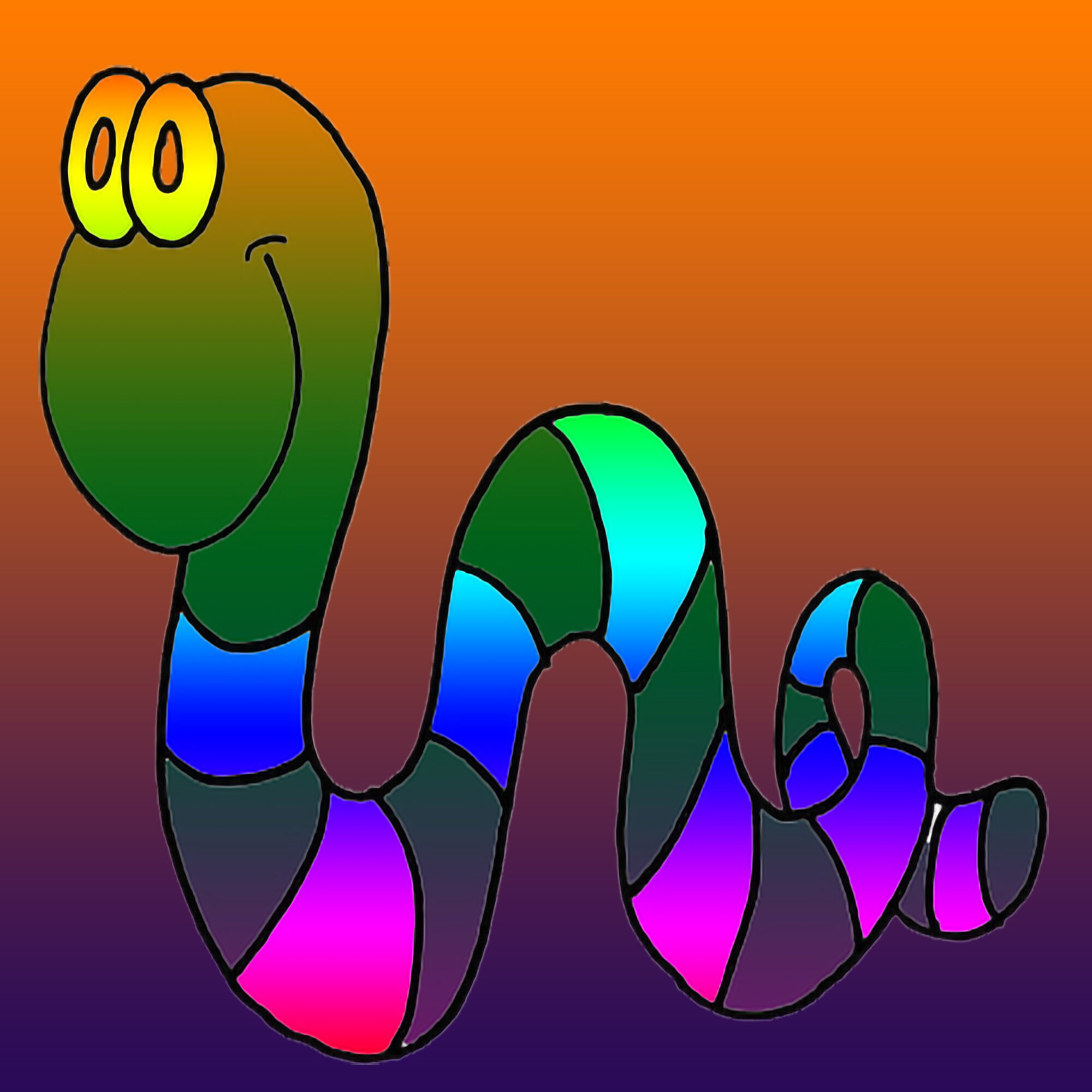 Worm Print Fun Prints Kids Room Gifts for Kids | Etsy