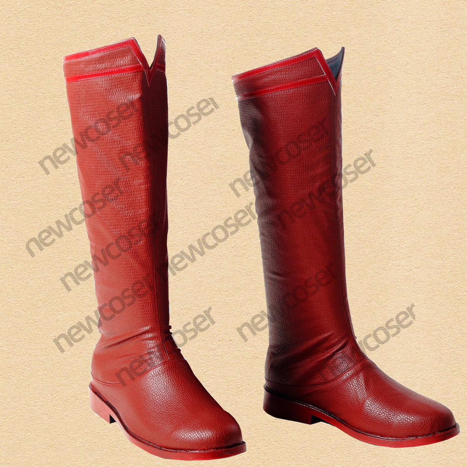 Superman Cosplay Boots Halloween Red Boots for Men High | Etsy