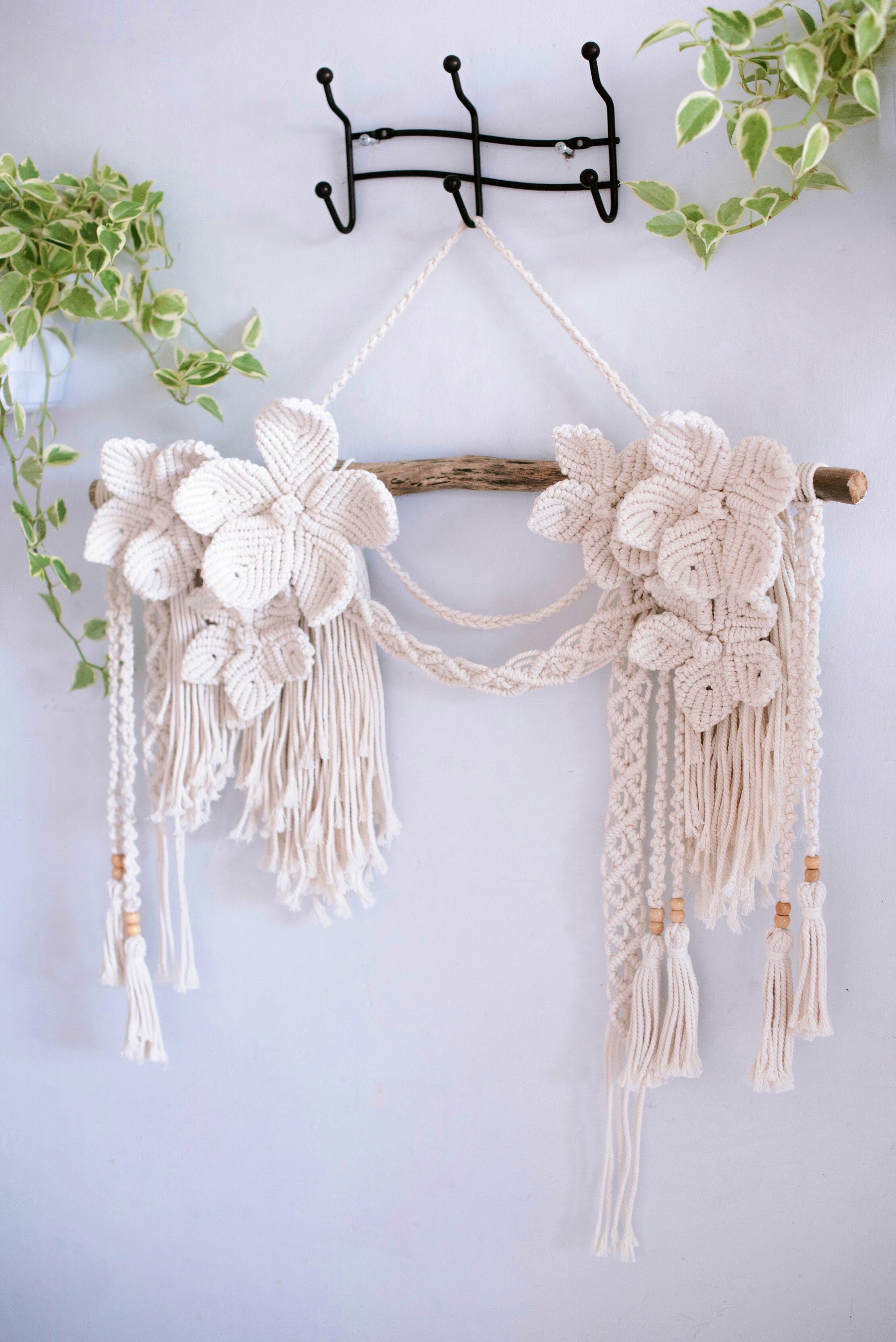 Macrame Flower Wall Hanging Boho Wall Decor Macrame Mural | Etsy