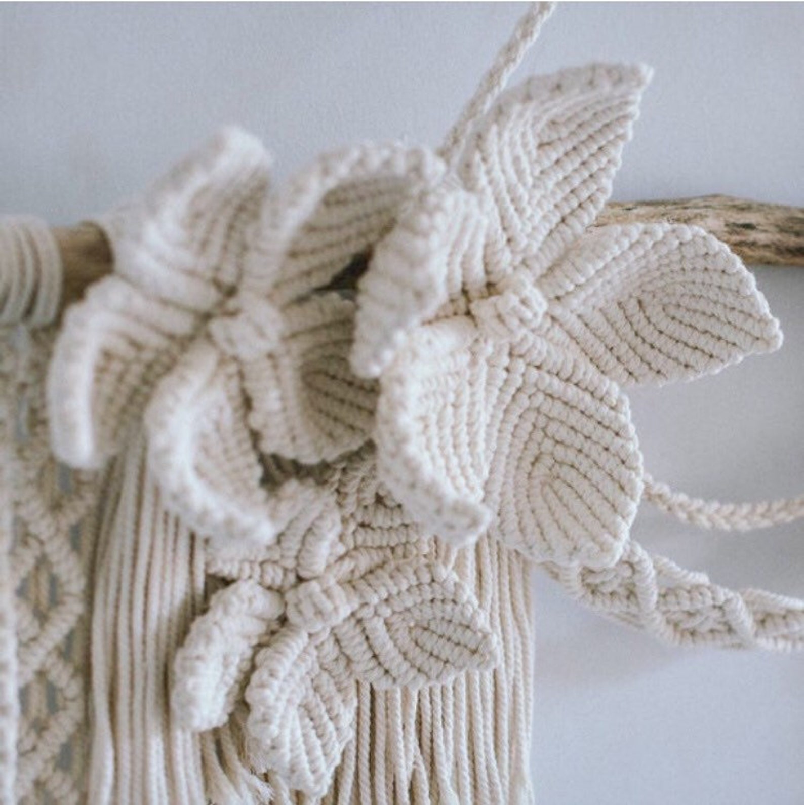 Macrame Flower Wall Hanging Boho Wall Decor Macrame Mural | Etsy