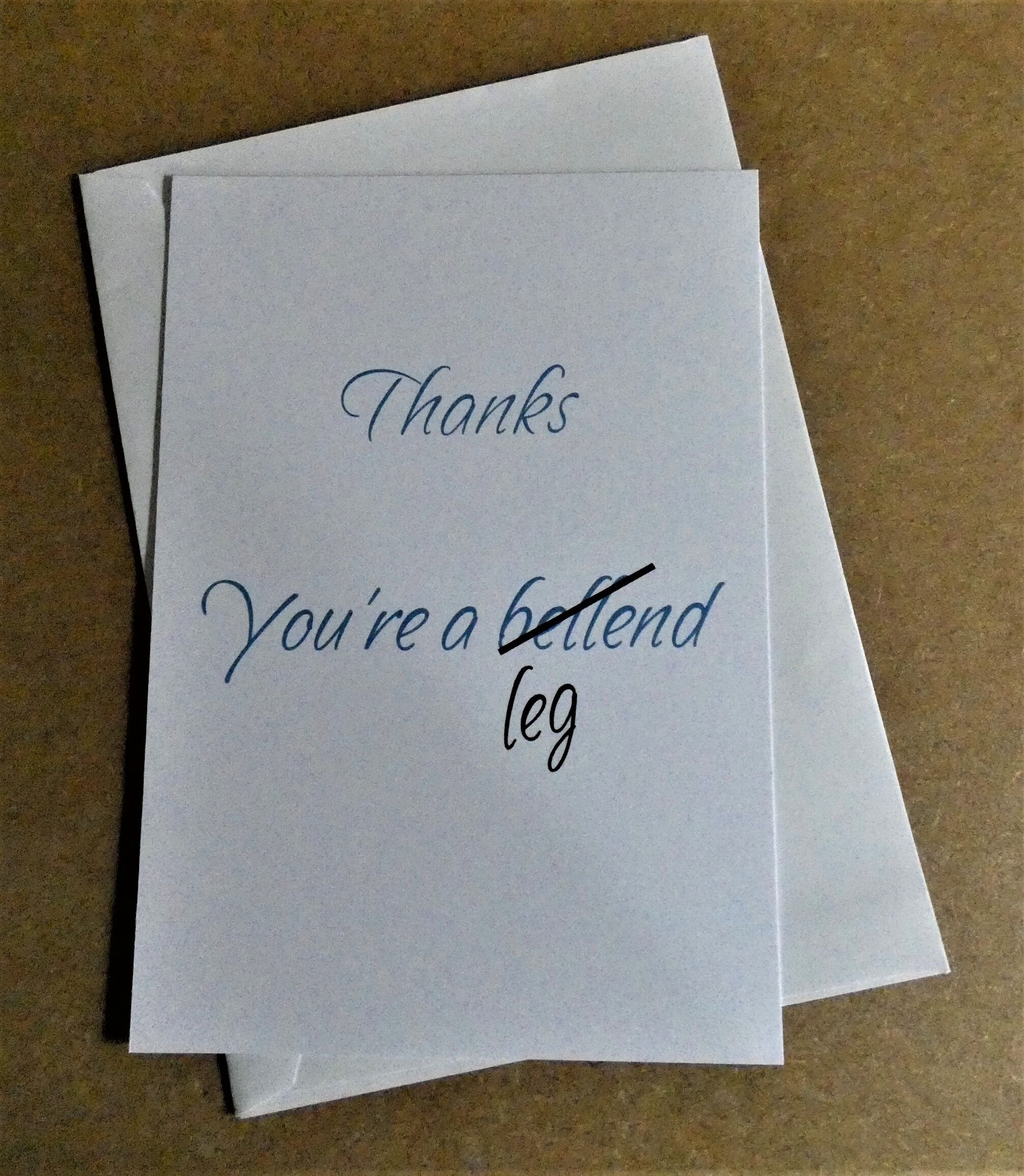 Funny Rude Thank You Card - Thanks You're a Legend (bellend) - Etsy UK