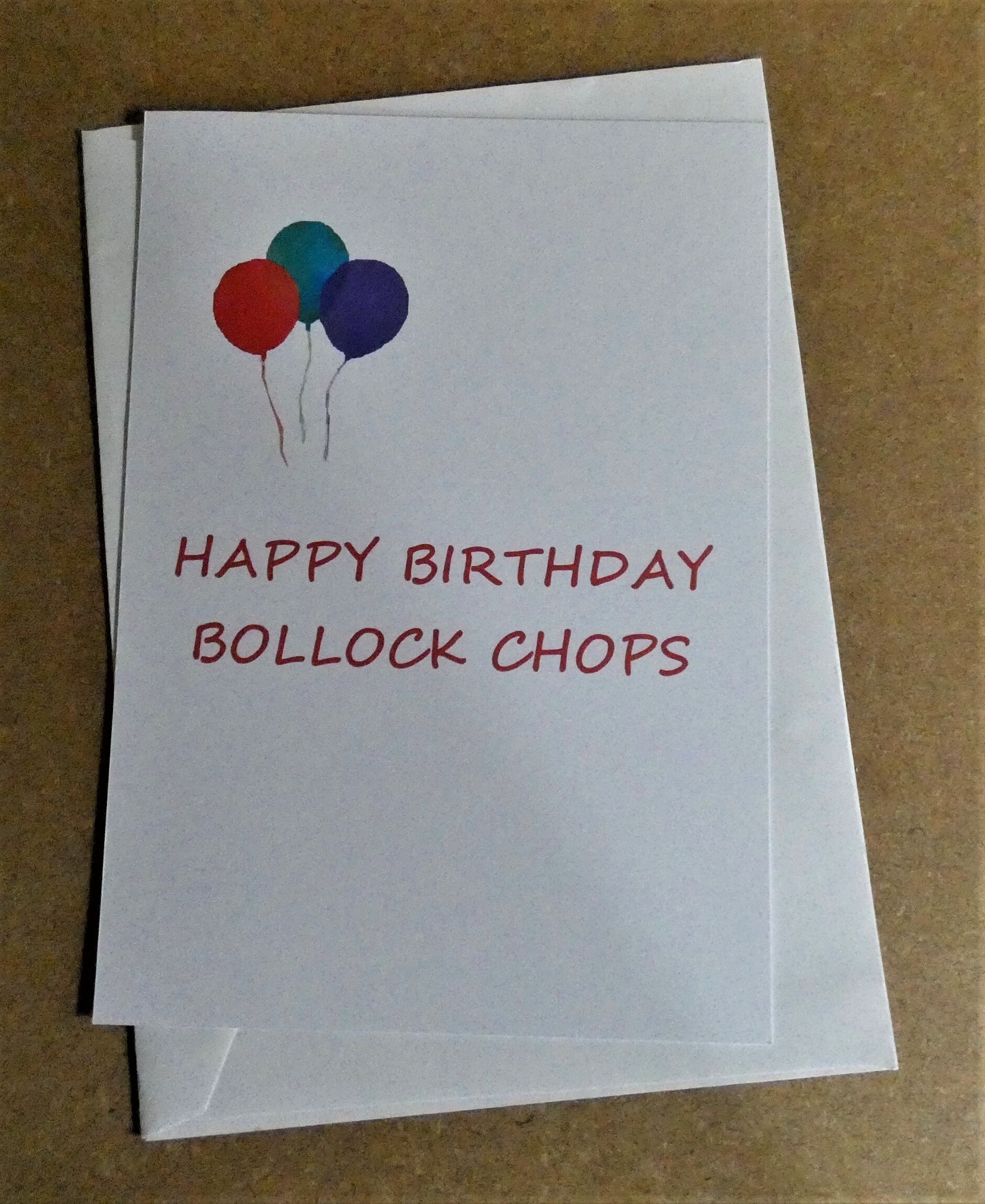 Funny Rude Birthday Card Happy Birthday Bollock Chops - Etsy