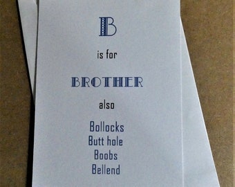 Rude Brother Birthday Card - Etsy UK