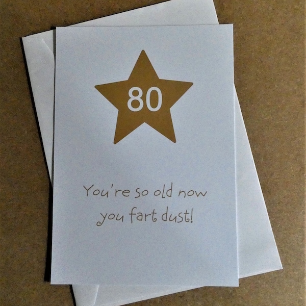 Funny 80th Birthday Cards - Etsy UK