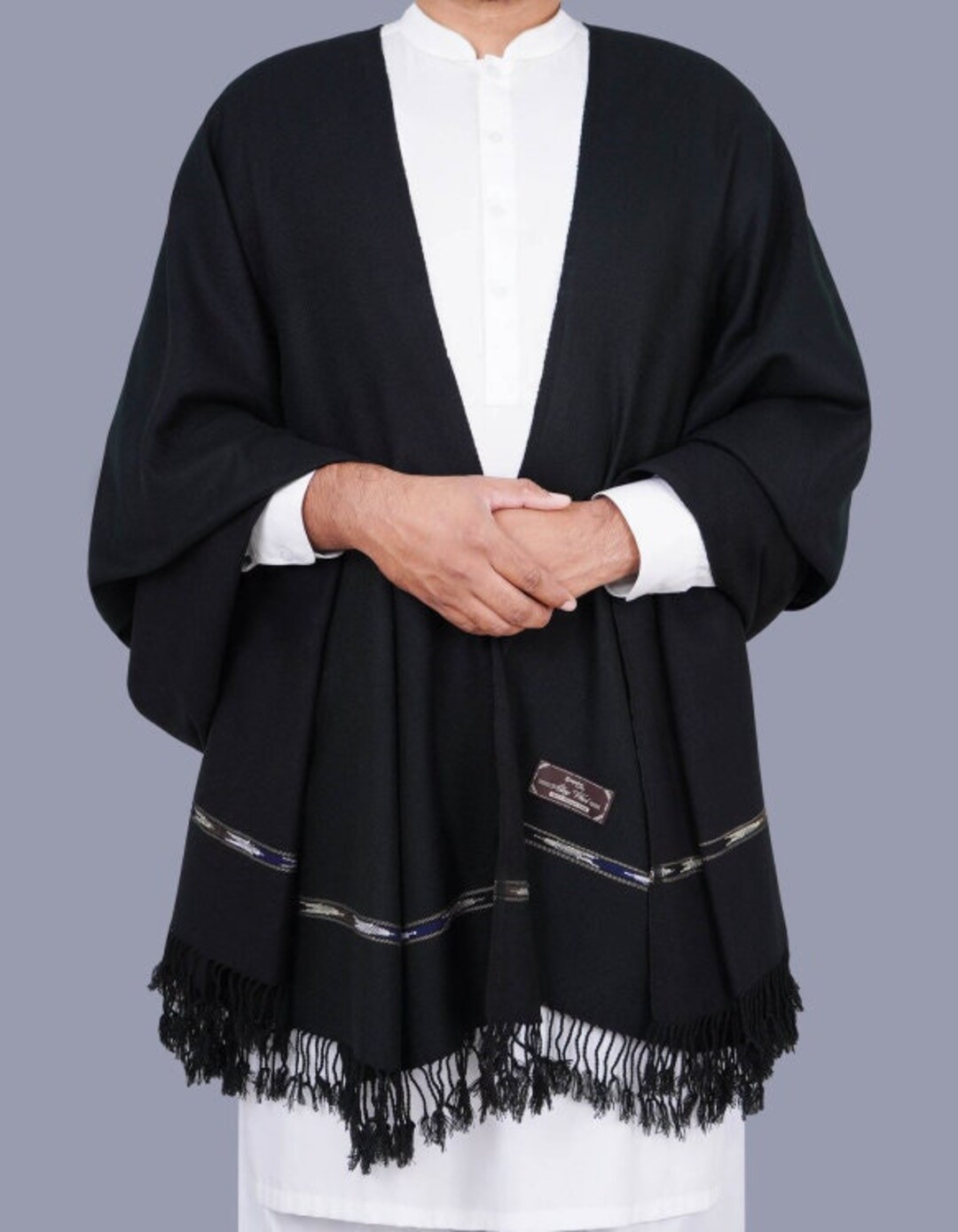 Premium Quality Pakistani/afghan Patoo Handmade Mens Black Plain Wool ...