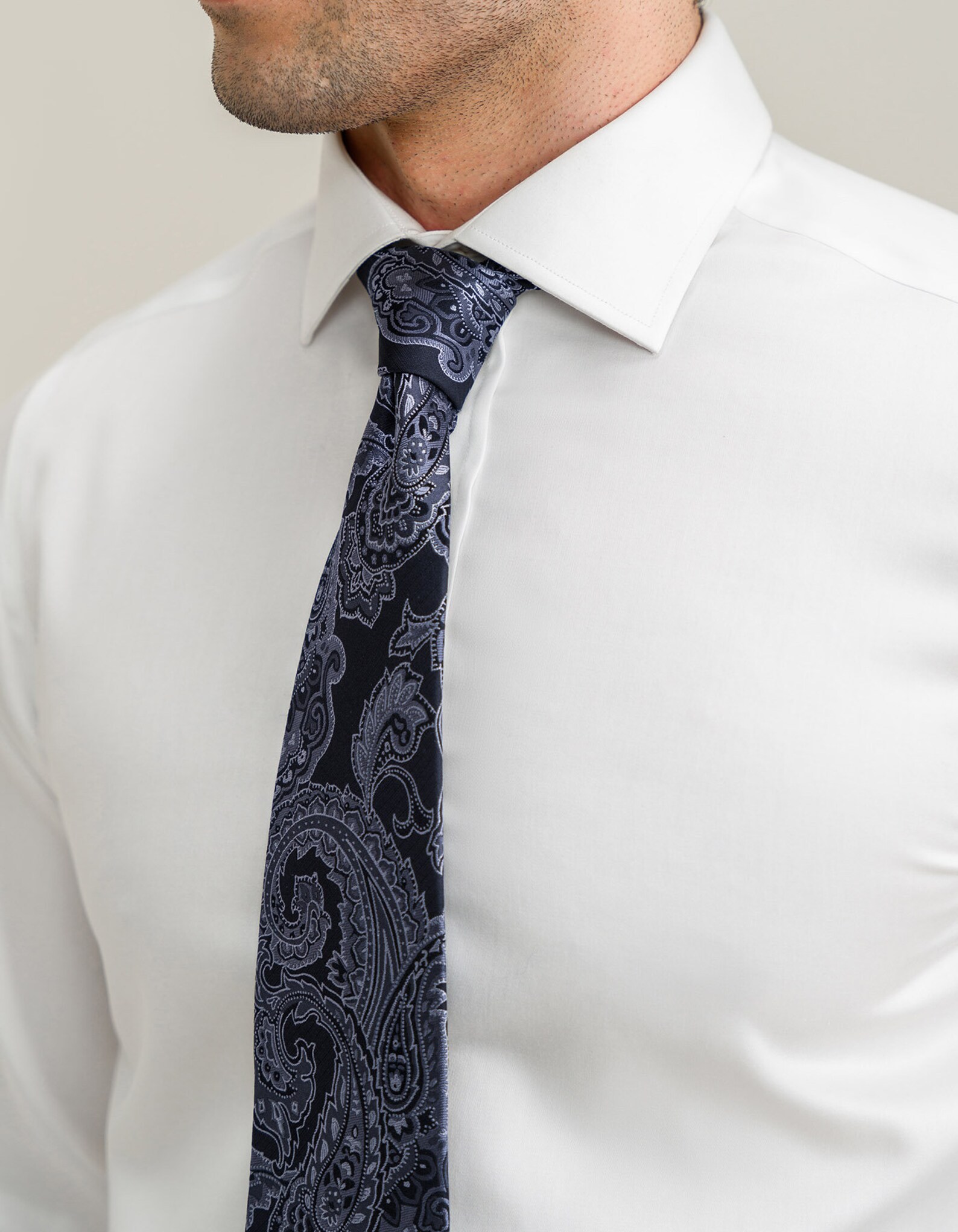 Necktie | Smoke Grey Paisley Silk Tie | Gift for Man, Unique Men's Tie ...