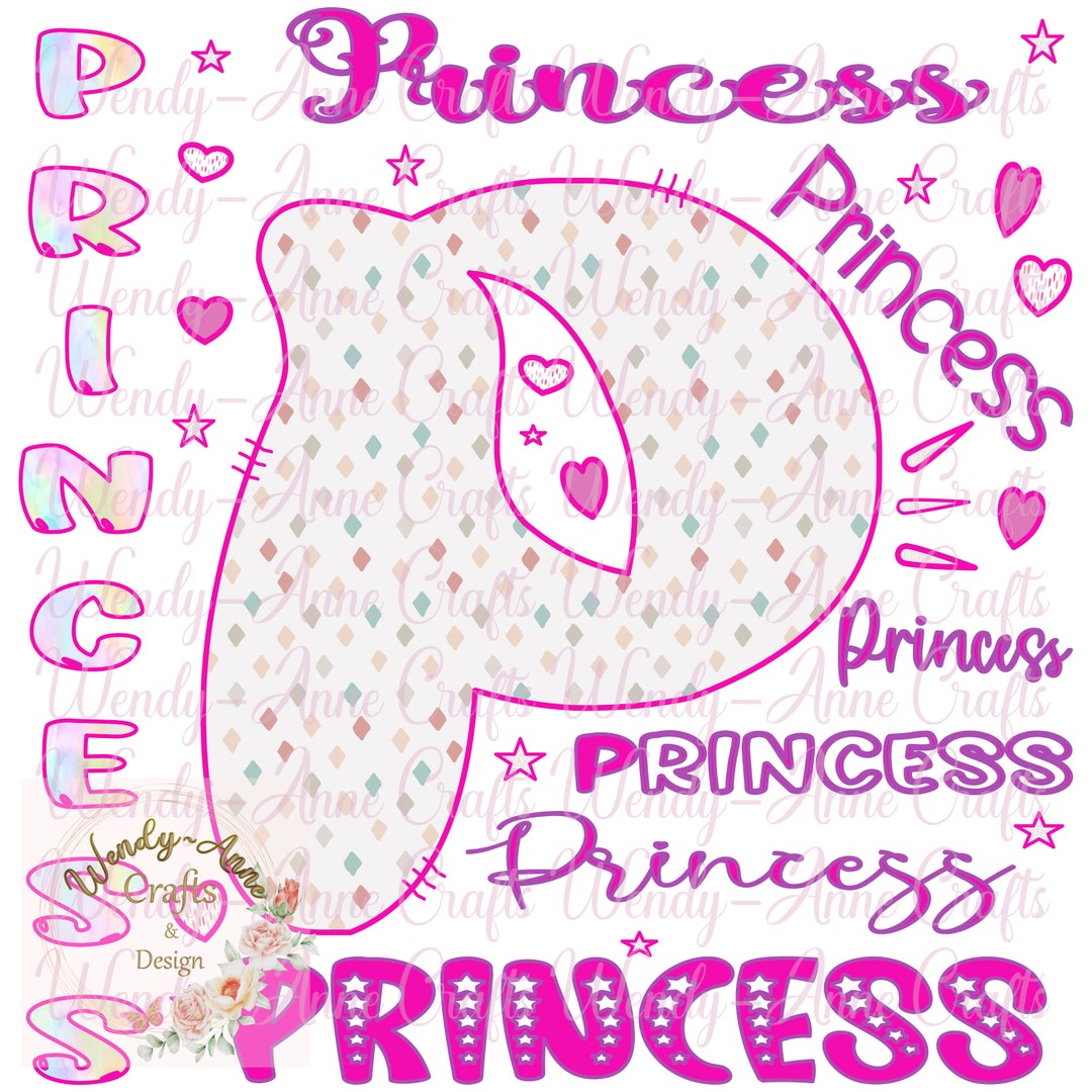 Pink Princess Digital File Word Art for Sublimation, Clipart, Card ...
