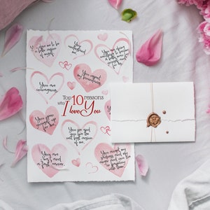 Top 10 Reasons Why I LOVE YOU Valentine's Day Gift. Printable ...