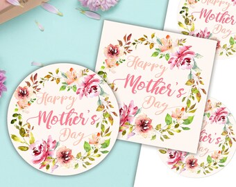 Printable Mothers Day Gift Tags Instant Download. Round and | Etsy