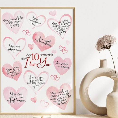 Reasons Why I Love You Cards Printable Love Notes - Etsy
