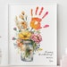 Birthday Handprint Art, Watercolor Flower Gift (digital Download) - Etsy