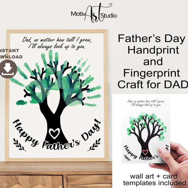 DIY Child's Handprint Father's Day Tree Craft - Etsy Canada