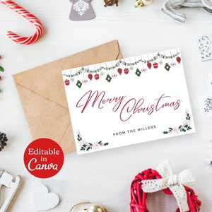 Editable Canva Christmas Card Template. Merry Christmas Editable ...