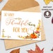 Printable Thankful for You Thanksgiving Card. Instant Digital Download ...