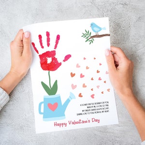 Valentines Printable Handprint Art Instant Download. Boy Valentine's ...