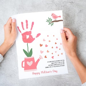 Mother's Day Handprint Art Instant Download. Printable Mothers Day Gift ...