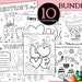 10 Valentine's Day Coloring and Activity Pages Mega Bundle. Kids ...