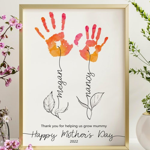 Personalized Mothers Day Handprint Gift From Kids. Printable - Etsy