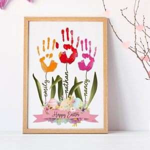 Personalized Easter Handprint Art. Printable Easter Craft for Kids ...
