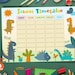 Dinosaur School Timetable Instant Download. Printable Back to School ...
