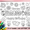 Happy Birthday Grandma Coloring Page, Grandma Gift From Grandkids ...