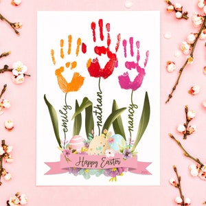 Personalized Easter Handprint Art. Printable Easter Craft for Kids ...