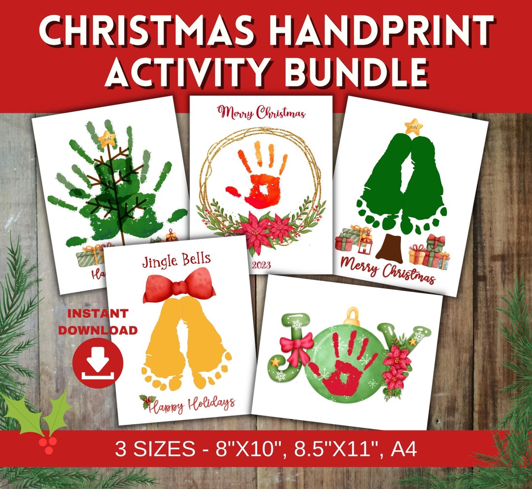 Christmas Handprint Art Activity for Kids Instant Download. Printable ...